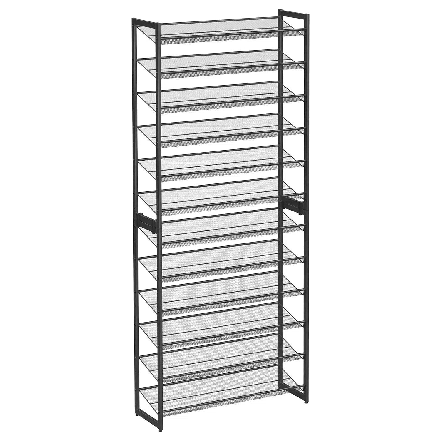 Botník, 12-policový stojan na boty, pro 48-60 párů bot, černý – Vashome.cz