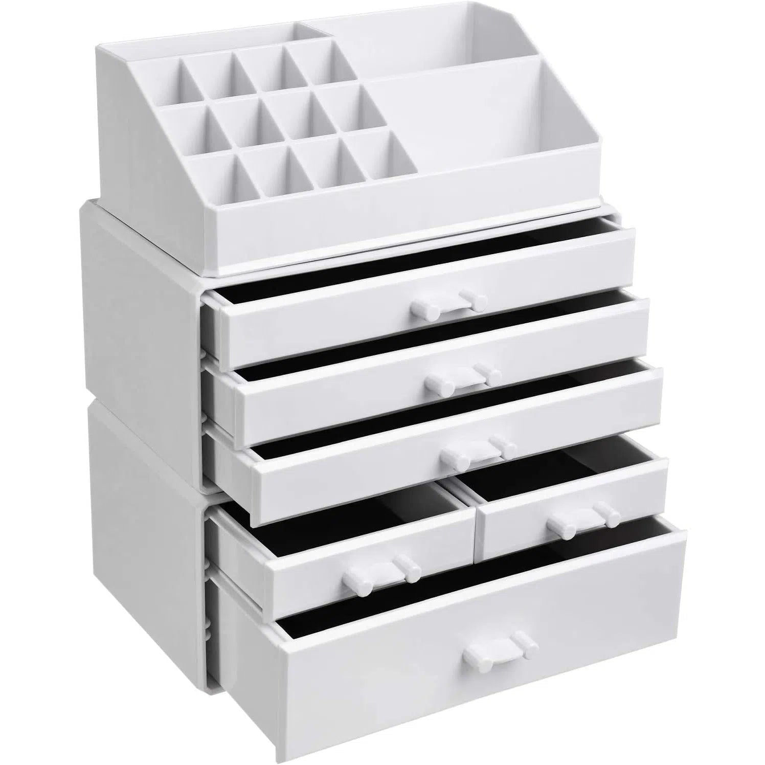 Organizér na make-up 3-dílný 24 x 30 x 13,5 cm, bílý-Vashome.cz